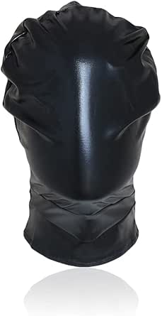 Amazon.com: Leather Head Masks All Inclusive Zipper Head Hood Halloween ...