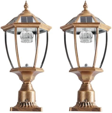 Solar Post Lights, Dusk to Dawn LED Solar Lamp Post Light with Remote ...