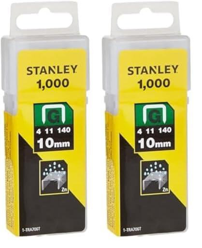 Stanley 1-TRA706T Type G Staples, Silver, 10 mm, Set of 1000 Piece ...