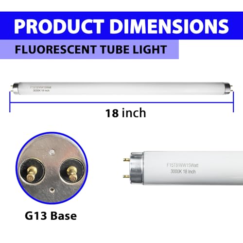18 Inch F15T8/WW Replacement Bulb Compatible Philips Alto ECO GE Staco ...