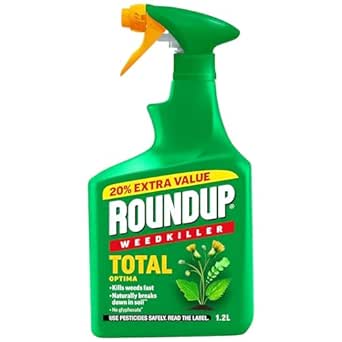 AMK® Roundup Total Optima Weedkiller RTU 1.2 Litre Ready To Use Spray Kills Weeds Roots Paths ...