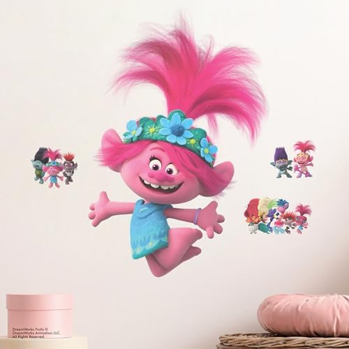 Amazon.com: Wall Palz DreamWorks Trolls Poppy Wall Decal - 22" Princess ...