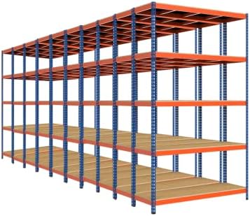 10 x Extra Heavy Duty Garage Racking Shelving Unit 3000mm H x 1800mm W ...