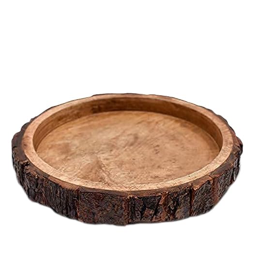 CRAFTCASTLE Beautiful Table Decor Round Shape Wooden Serving Tray ...