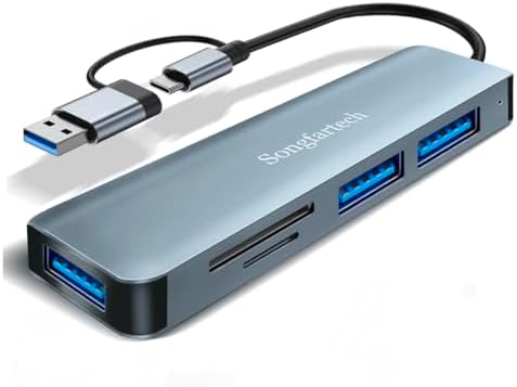 Amazon.com: Songfartech 5-in-1 USB Hub with SD/Micro SD Card Reader ...