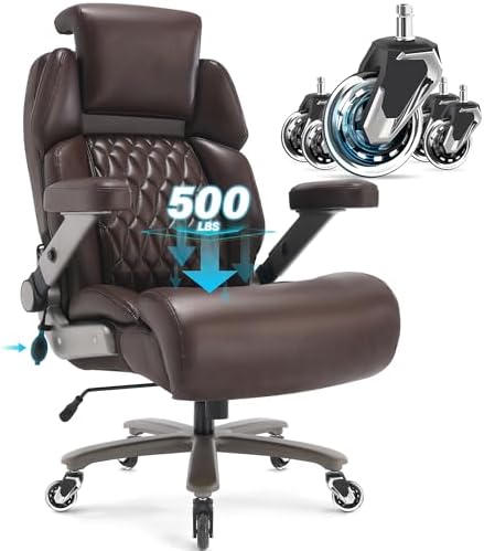 Amazon.com: VUZI 500lbs Big and Tall Office Chair-Large Computer Chair ...