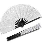 Amazon.com: Qyeahkj Large Folding Concert Rave Hand Fan, Heated ...