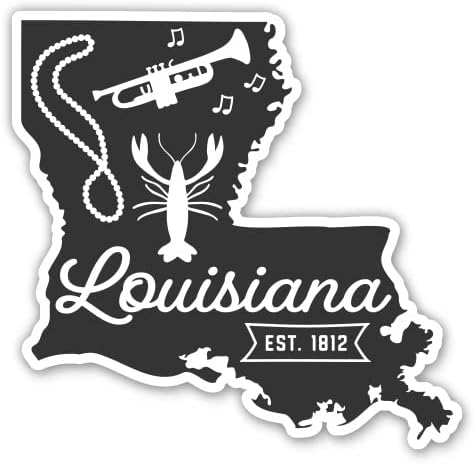 Amazon.com - Squiddy Louisiana State Shape Vintage Retro Style - Vinyl ...