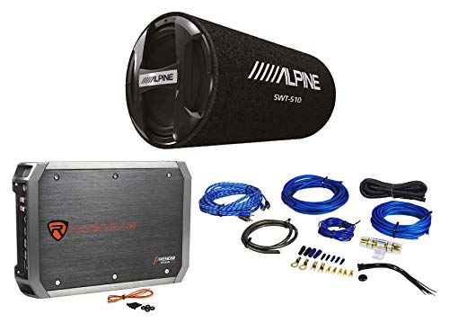 ALPINE SWT-S10 1200w 10″ Car Subwoofer in Bass Tube Enclosure+Amplifier ...