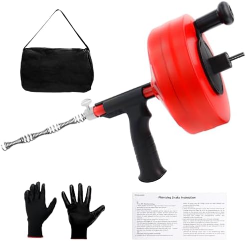 Drain Snake 50 Ft, Plumbing Snake for Sink with Drill Attachment, Snake ...