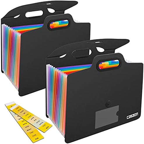 24 Pockets Expanding File Folder with Blank Labels, According File ...