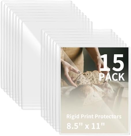 Amazon.com : souG 15 Pack 8.5" x 11" Rigid Print Protectors, Clear ...
