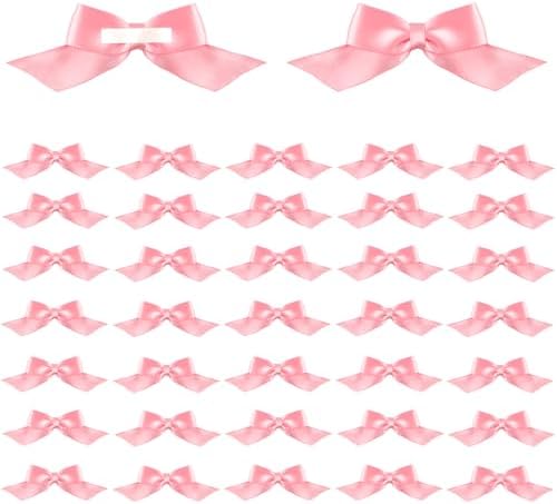 Amazon.com: 30Pcs Pink Bows for Crafts Self-Adhesive Mini Gift Wrap ...