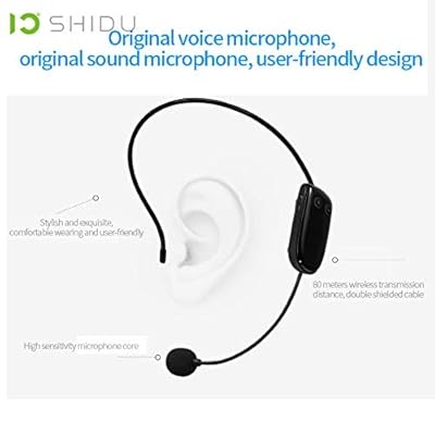 SHIDU Wireless Mini Voice Amplifier with Headset Microphone, 10W ...