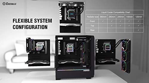 Enermax LIBLLUSION LL30 Addressable RGB ARGB Mid Tower Gaming PC Case ...