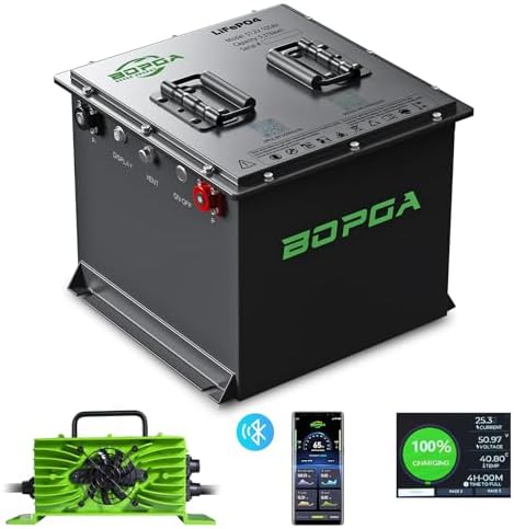 Amazon.com: 48V 105Ah Lithium Battery Golf Cart with 20A Charger, Mini ...