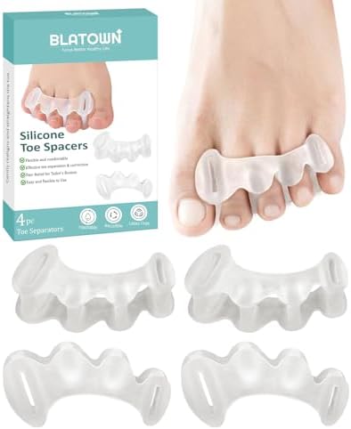 Amazon.com: BLATOWN 2Pairs Toe Spacers Silicone Gel Toe Separators ...