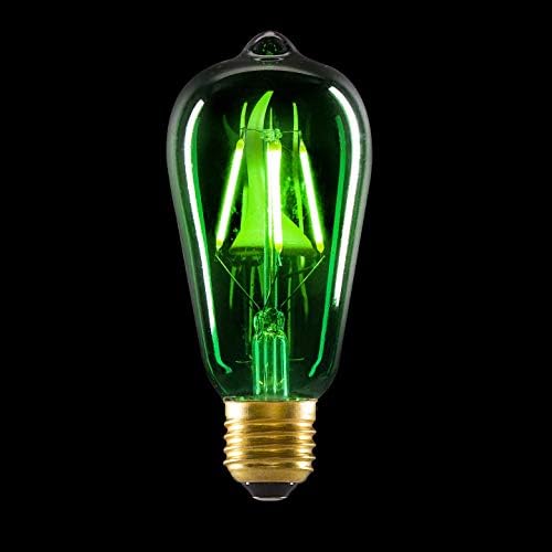 Buy VELOCIOUS Green Color LED 4 Watt Filament ST64 Light Bulbs, E26 ...
