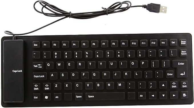 VINSU Foldable Silicone Keyboard, USB Wired 85 Keys Waterproof Rollup ...