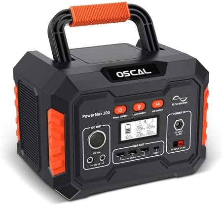 Amazon.com : OSCAL Portable Power Station PowerMax 300, 266Wh (600W ...