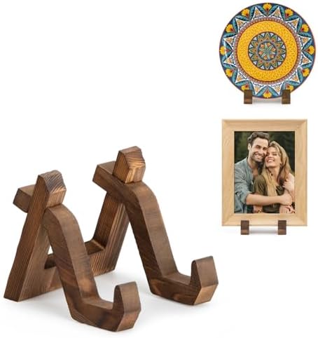 KYYGKY Plate Display Stand Wood, 8 Inch Plate Holder Easel Display ...