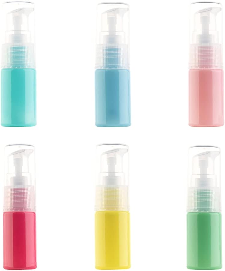 6 Pcs Macaron Color Empty Plastic Lotion Pump Bottle Mini Travel Size ...