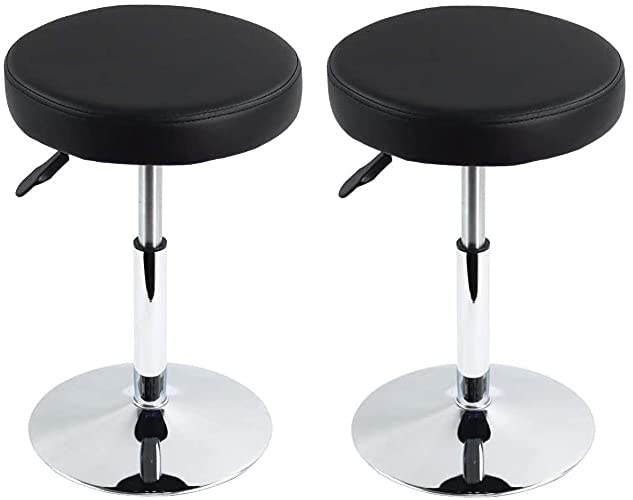 Meble Home Furniture - Short Round PU Leather Shop Stool Height 17-22 ...