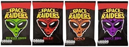 Space Raiders 25g box of 36 MIXED packs. Picked Onion, Beef, Spicy ...