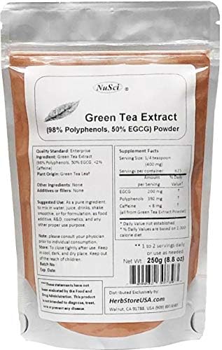 Amazon.com: NuSci Green Tea Extract Bulk Powder Standardized 98% ...