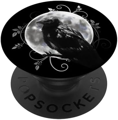 Amazon.com: Black Raven with Moon. Occult Halloween Design. Gift Idea ...