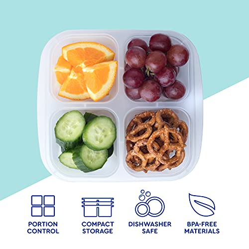 Buy EasyLunchboxes® - Bento Snack Boxes - Reusable 4-Compartment Food ...