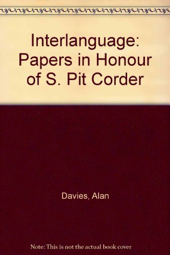 Amazon.com: Interlanguage: Papers in Honour of S. Pit Corder ...