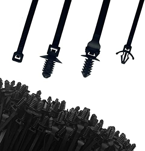 Amazon.com: 140 Pcs Universal Push Mount Cable Zip Tie/Car Wiring ...