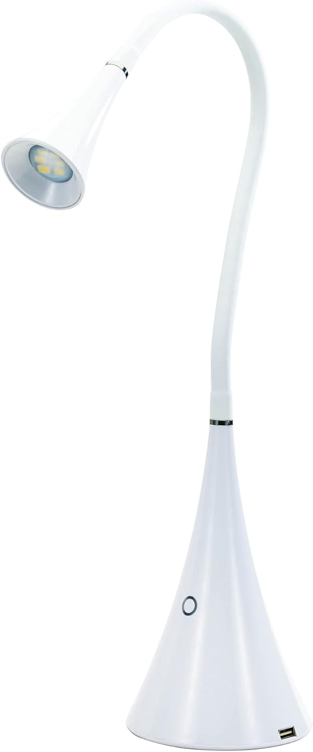 Realspace™ Soft-Touch LED Task Lamp, Adjustable, 20-1/2"H, White ...