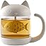 Amazon.com: Cute Cat Glass Cup Tea Mug With Fish Tea Infuser Strainer ...