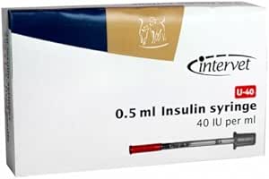 MSD Animal Health Insulin Syringe 40IU 0.5ml, (29G x 1/2inch) Box of 30 ...