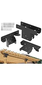Amazon.com: 4pcs Heavy-Duty Post Brackets Kit - 4x4 Wood Deck Mounting ...