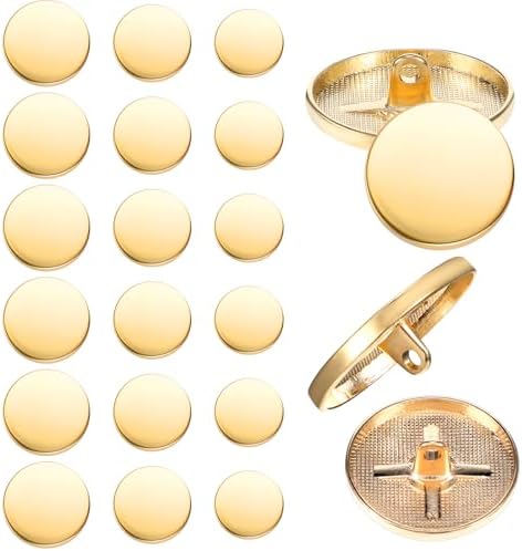 Prasacco 18 Pcs Gold Buttons for Blazers, Round Shaped Sewing Button ...