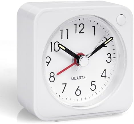Silent Alarm Clock, Mini Travel Alarm Clock Bedside Luminous Non ...
