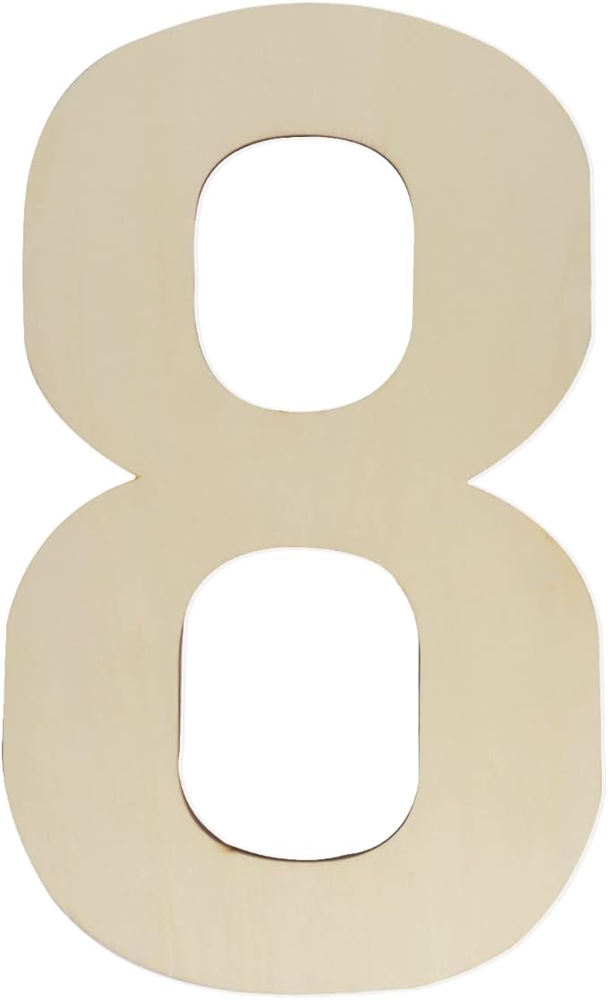 Amazon.com: Wooden Numbers 12 Inch, Large Wooden Number 8 Shapes ...