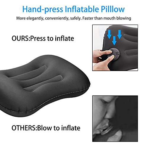 Ultralight Inflating Pillow,Camping &Beach Travel Pillow,Press to ...