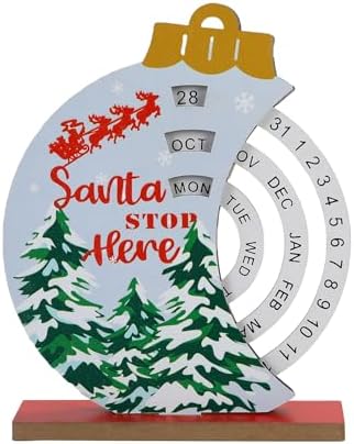 Christmas Advent Holiday Digital Countdown Calendar, Wooden Disc Table ...