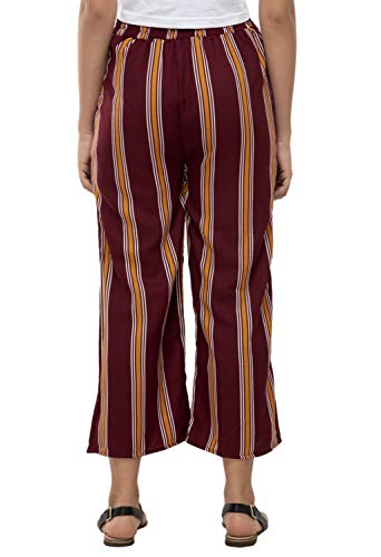 Buy Newstar Collection Women's Rayon Maroon Striped Palazzo at Amazon.in