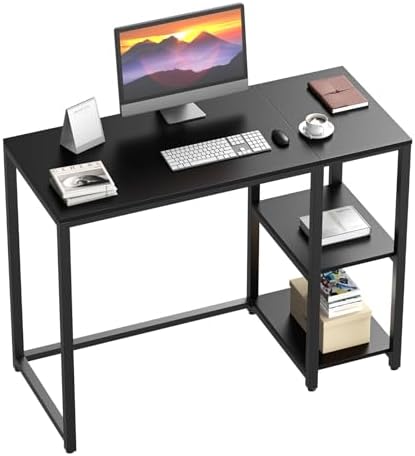 Amazon.com: Pshelfy Computer Desk, 2-Tier Ladder Home Office Desk with ...