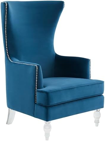 Amazon.com: Steve Silver 42" Rosco Modern Wingback Navy Velvet Accent ...