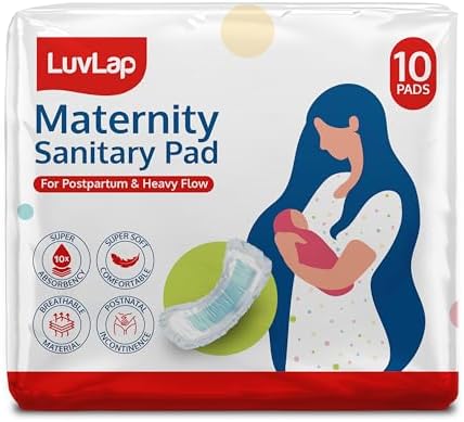 Buy LuvLap Extra Absorbent Maternity Pad, Pack of 10 Pads, 0-2 Weeks ...