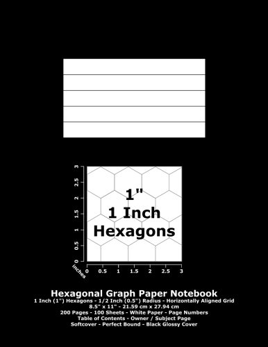Hexagonal Graph Paper Notebook: 1 Inch (1") Hexagons; Horizontal Grid ...