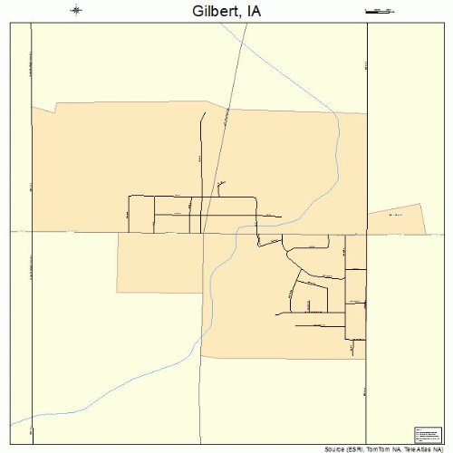 Large Street & Road Map of Gilbert, Iowa IA - Printed poster size wall ...
