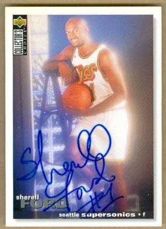 Sherrell Ford autographed Basketball Card (Seattle Sonics) 1995 Upper ...