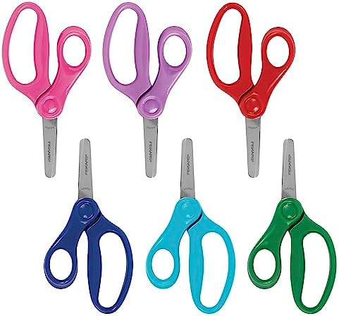 Amazon.com: Fiskars 5" Blunt-Tip Scissors for Kids 4+ (6-Pack) - Kids ...